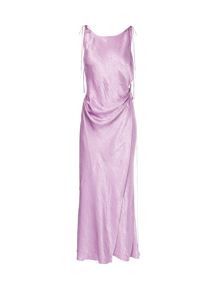 Rent Acne Studios Lilac Satin Midi Dress | Rites Rental & Resale