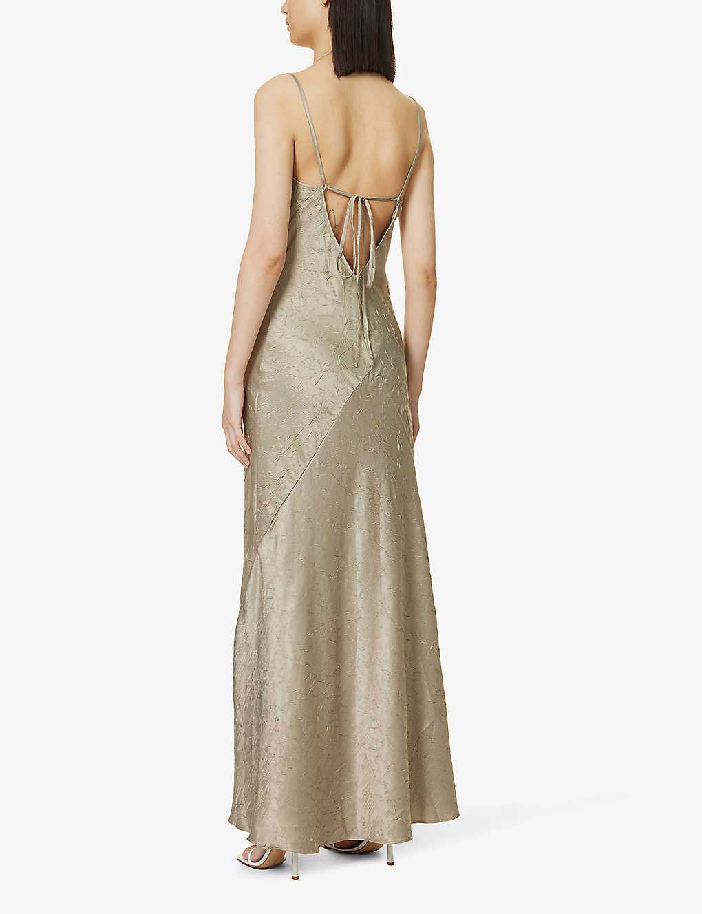 Rent Bec & Bridge Sage Lani Crinkle Satin Maxi Dress | Rites London