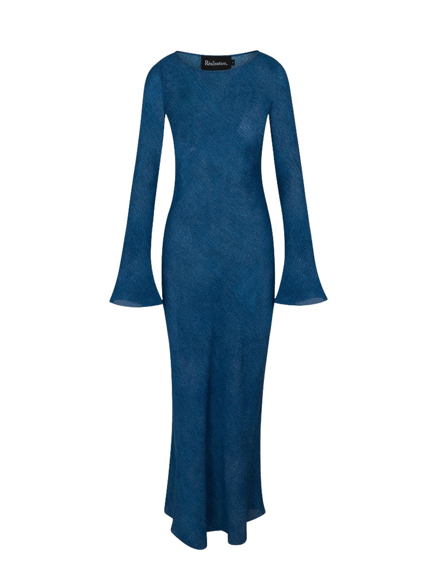 Rent Realisation Par Gia Denim Print Maxi Dress | Rites London