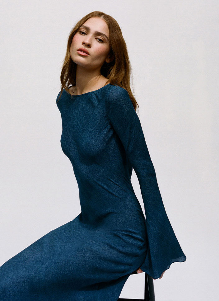 Rent Realisation Par Gia Denim Print Maxi Dress | Rites London