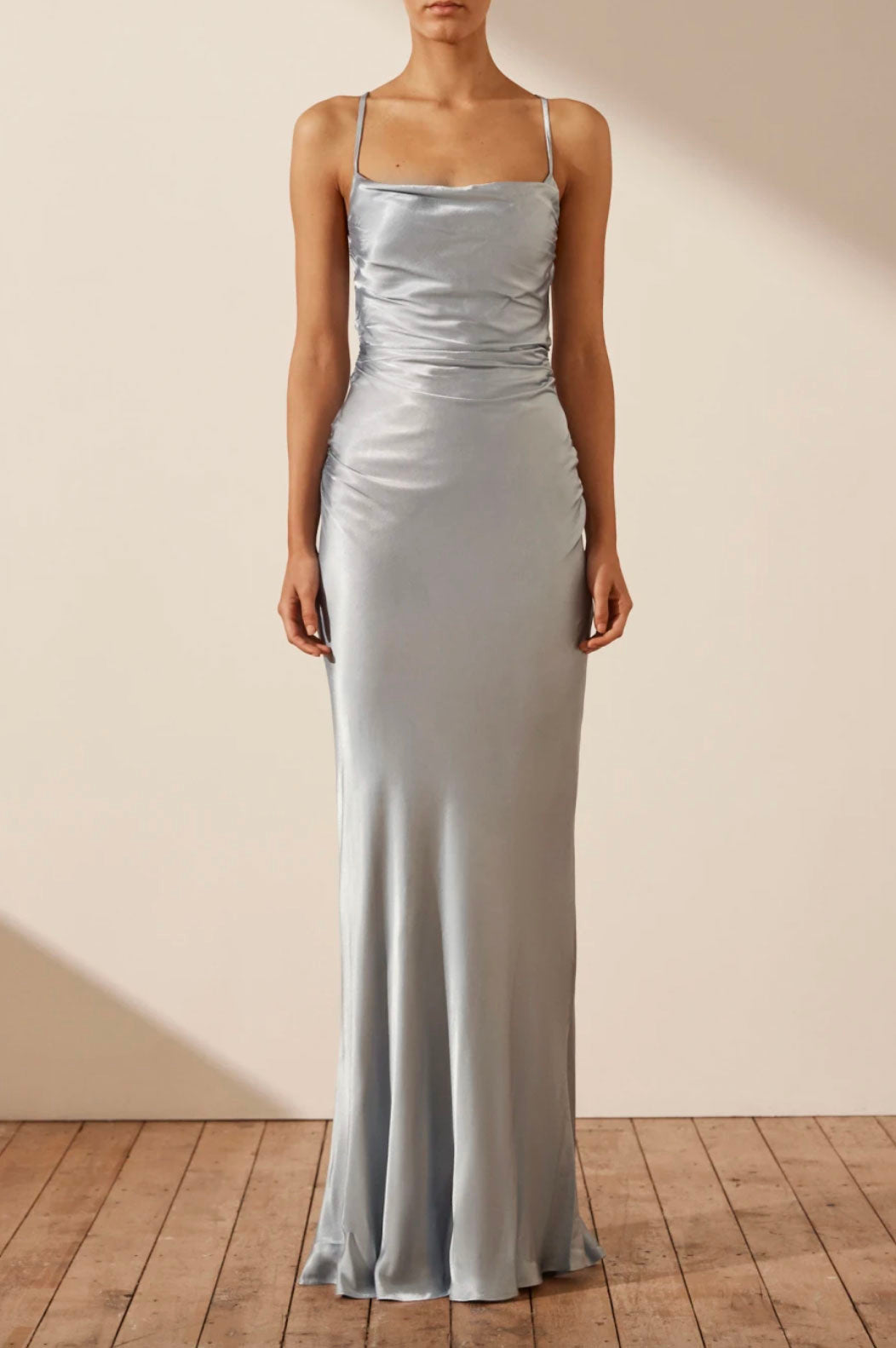 Rent Shona Joy La Lune Lace Back Maxi Dress Powder Blue | Rites Rental