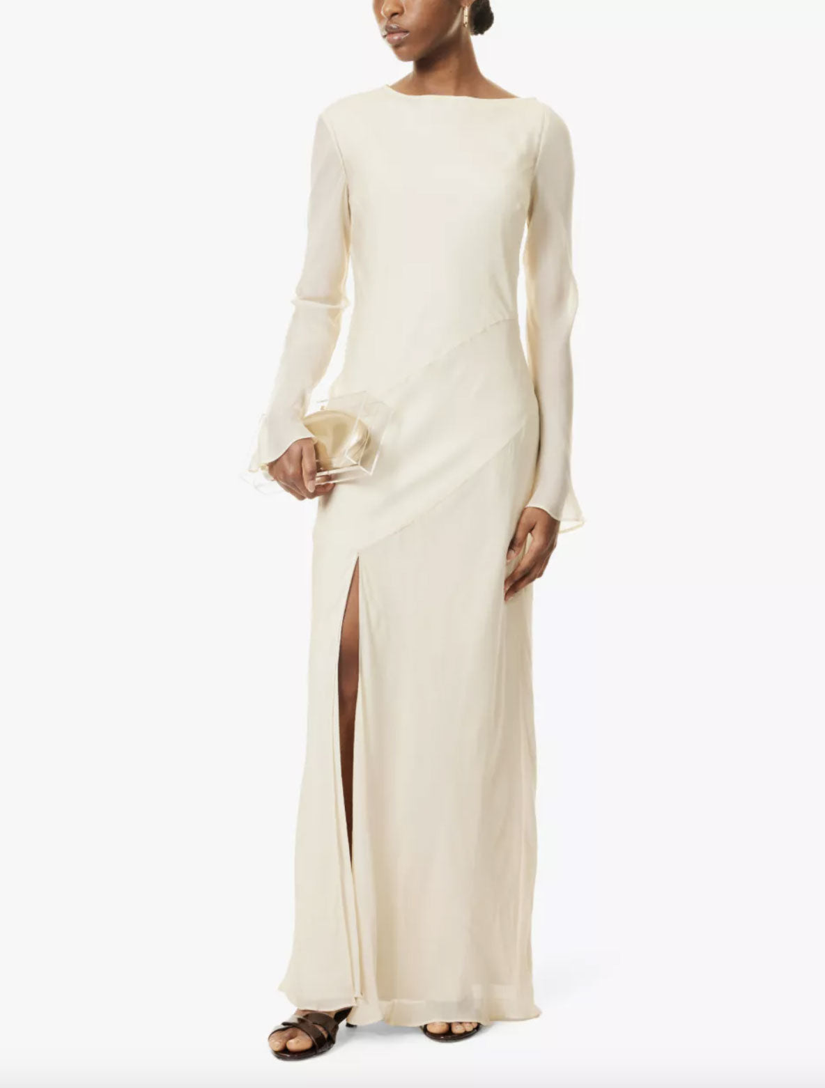 Rent SIR The Label Strobe Silk Chiffon Maxi Dress | Rites Rental & Resale